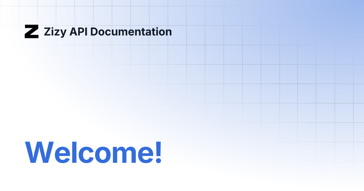 Welcome! | Zizy API Documentation